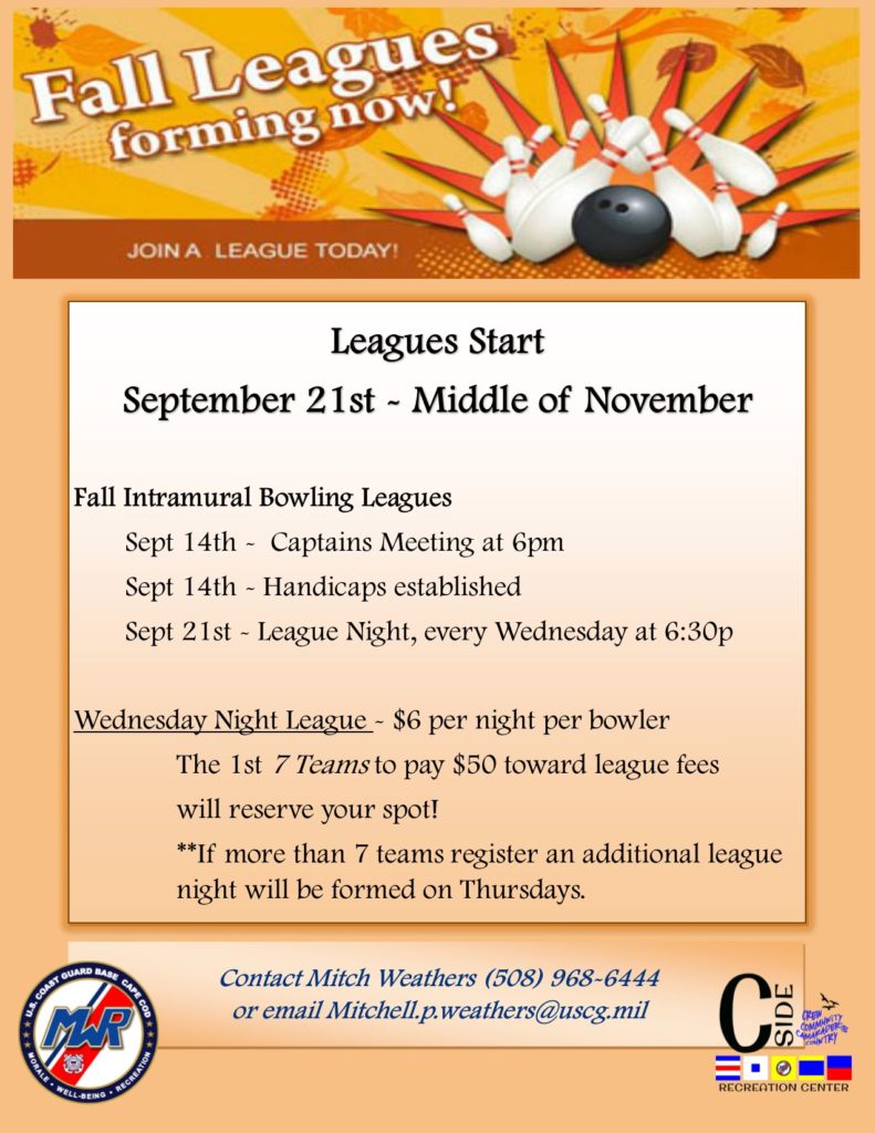 fall league flyer | USCG Base Cape Cod MWR