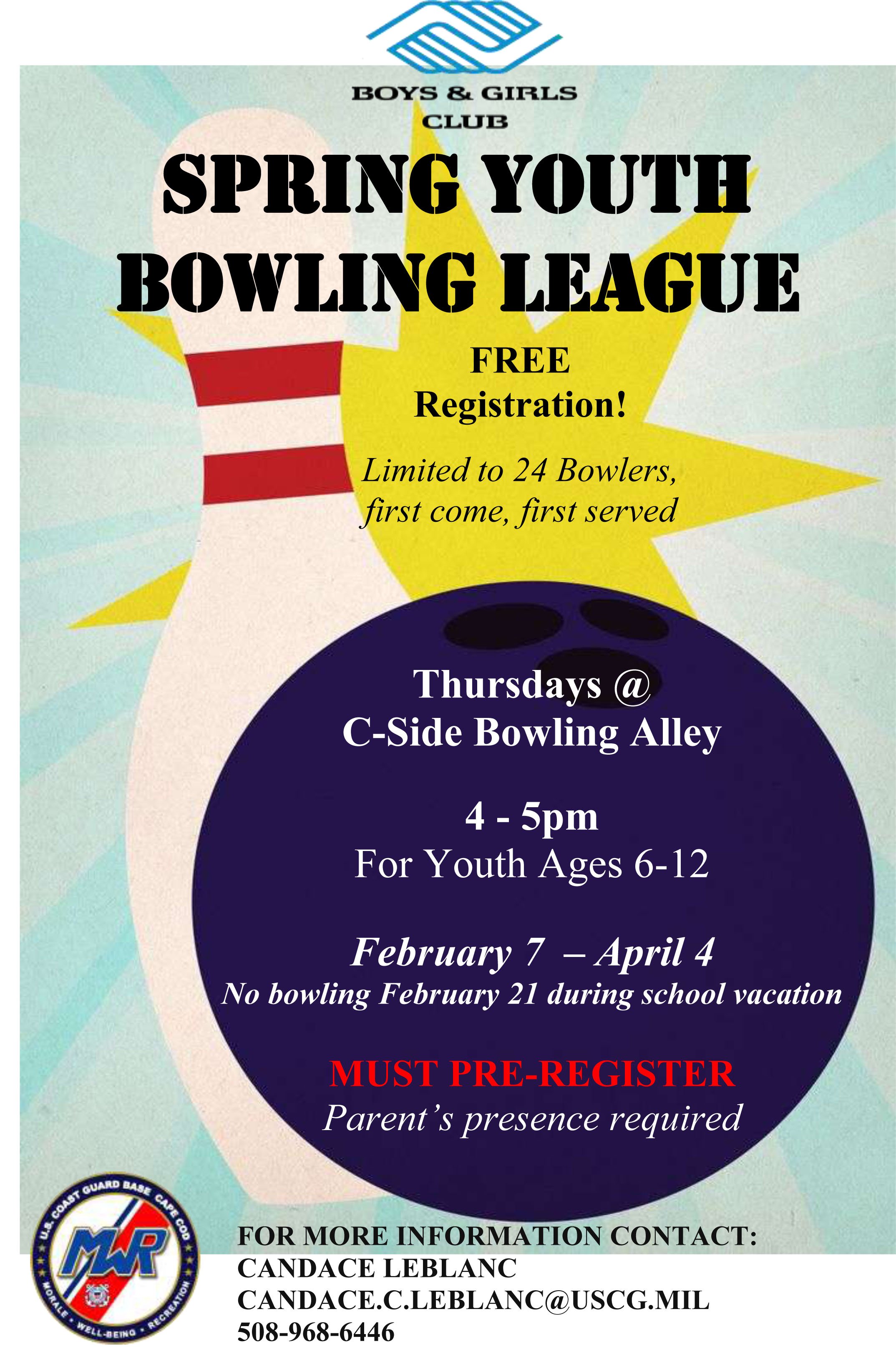 Youth Bowling Winter 2019 | USCG Base Cape Cod MWR